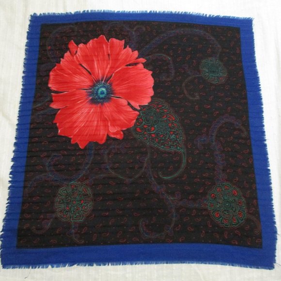 Vintage | Accessories | 98s Red Poppy Scarf | Poshmark